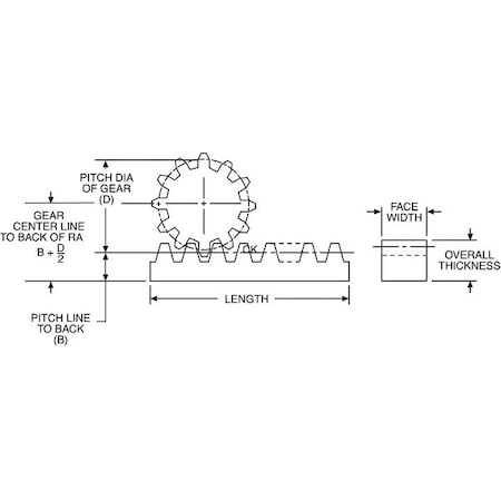 Boston Gear Rack, Steel, 10 Pitch L517-6 | Zoro.com